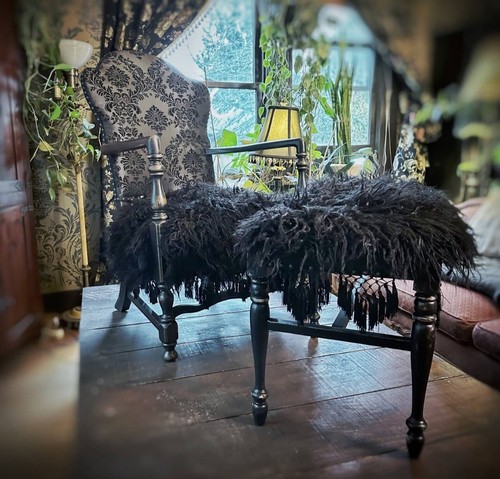 Vintage Gothic Chair with Footstool, Gothic Victorian Furniture | eBay