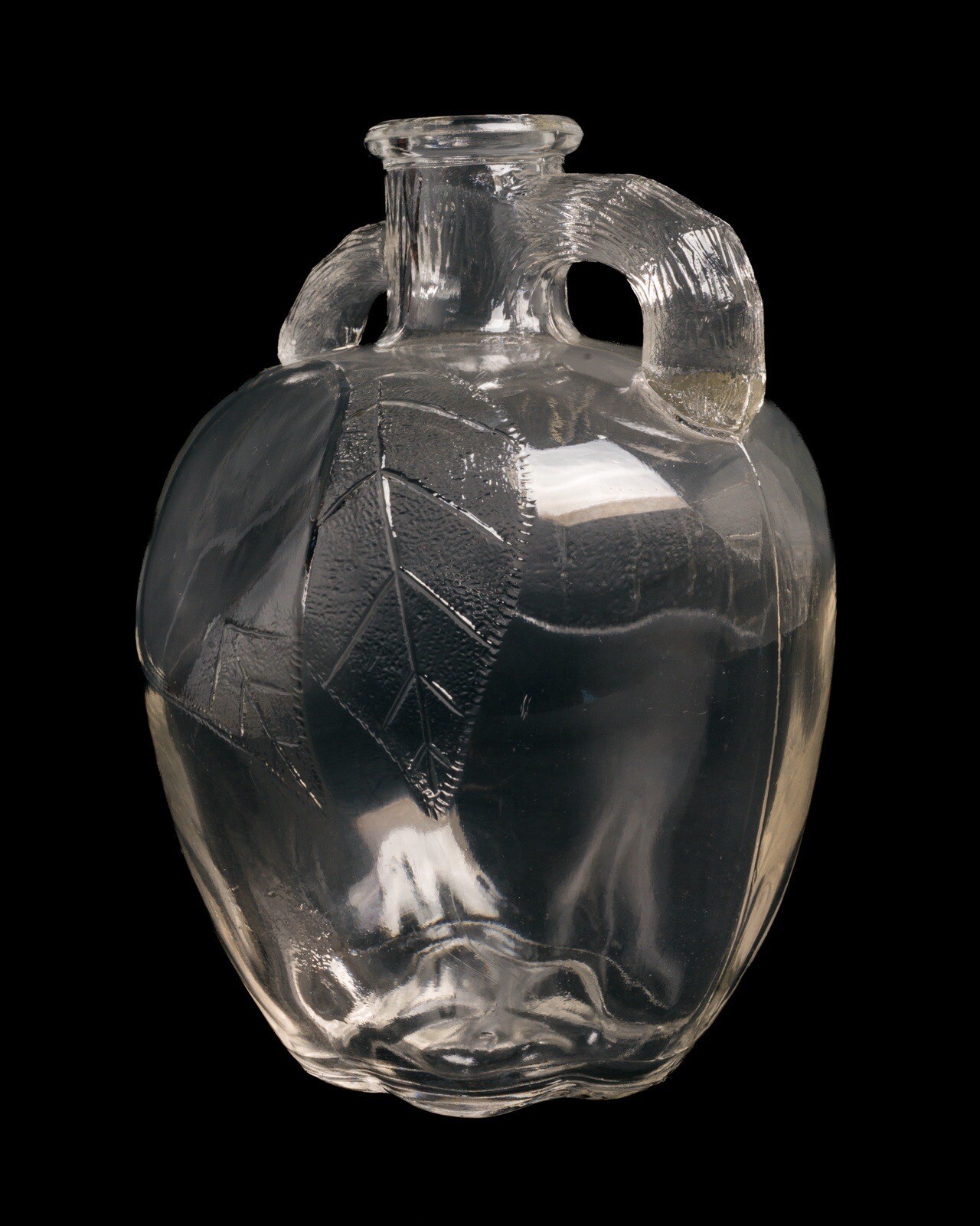 Vintage White House Apple Cider Glass Quart Jug w Handles + Raised Leaf ...