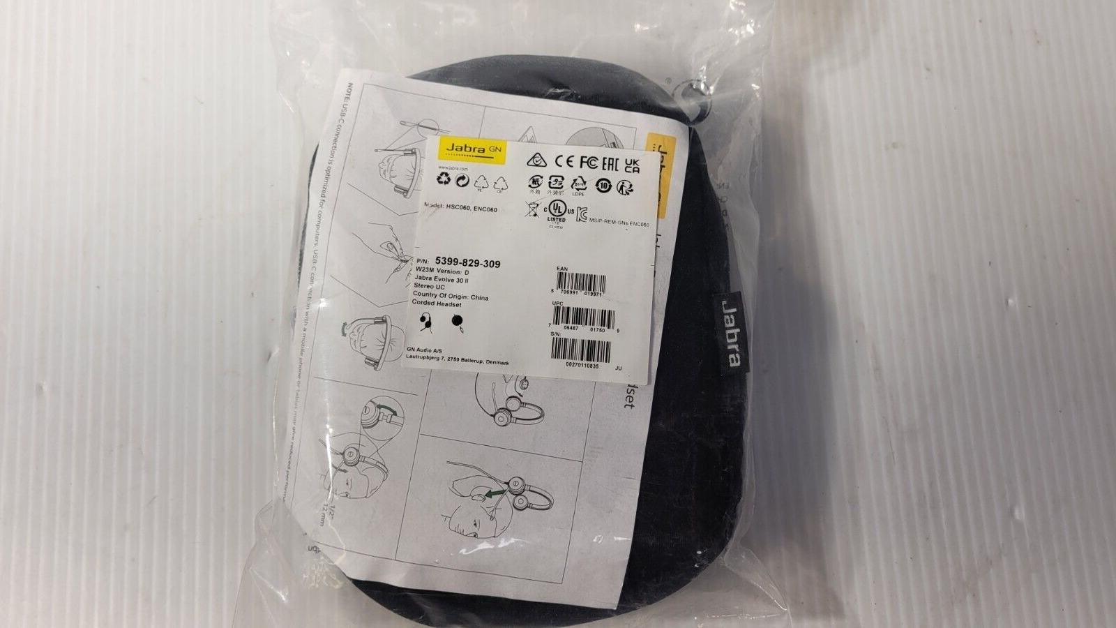 Jabra Evolve 30 II Stereo UC Headset (Black) w/Case Model HSC060 ...