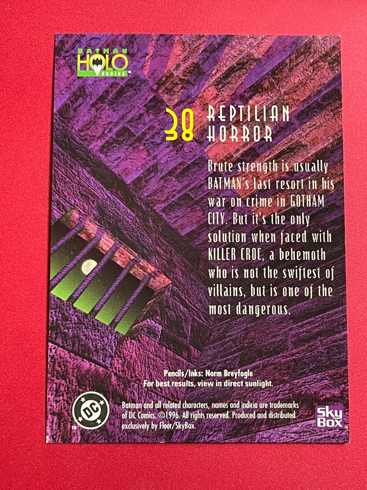 1996 Fleer/Skybox Batman Holo Series Gold Foil #38 Reptilian Horror ...