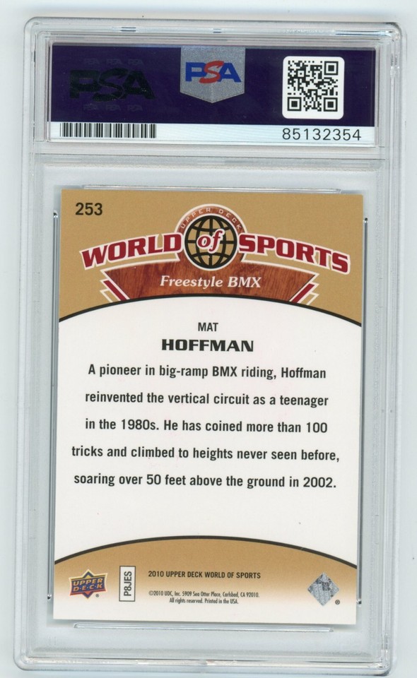 MAT HOFFMAN Signed 2010 Upper Deck World of Sports #253 - BMX Bike ...