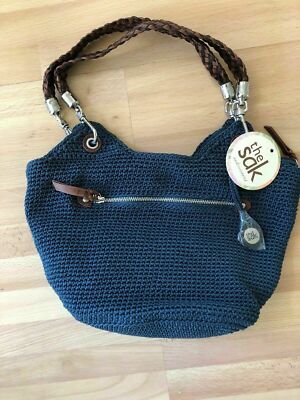 The Sak Indio Crochet Satchel Bag, Vintage Blue | eBay