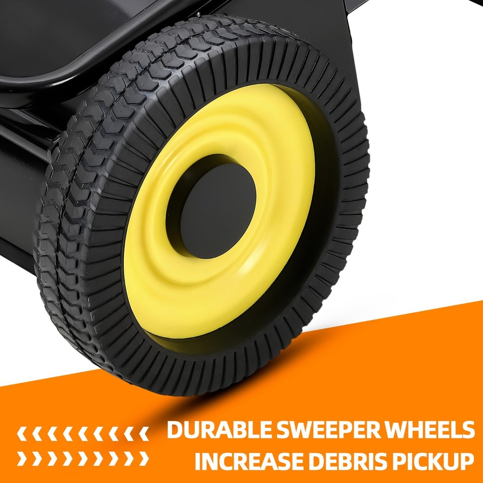 44" Tow Behind Lawn Sweeper Leaf Collector Sweeper for Lawn 25 Cu FT ...