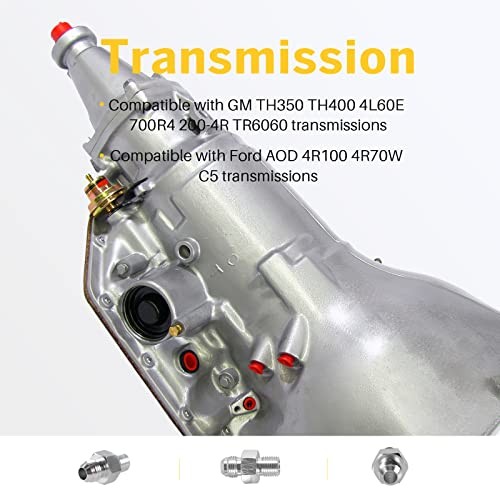 2Pcs Transmission Adapter Fittings 6AN Flare to 1/4" NPSM for TH350 ...