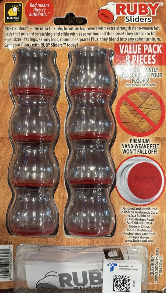 32X RUBY Sliders Floor Scratch Protectors BulbHead Felt Stretch No ...