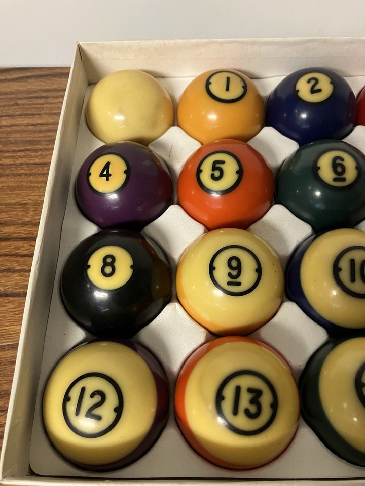 Vintage Brunswick Centennial Pool Balls ~ Pocket Billiards Complete Set ...