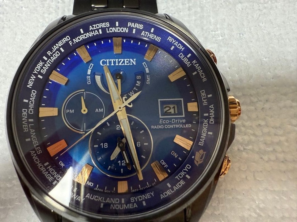 Citizen Eco-Drive AT9126-82L Radio controlled Limited Edit Blue Solar ...