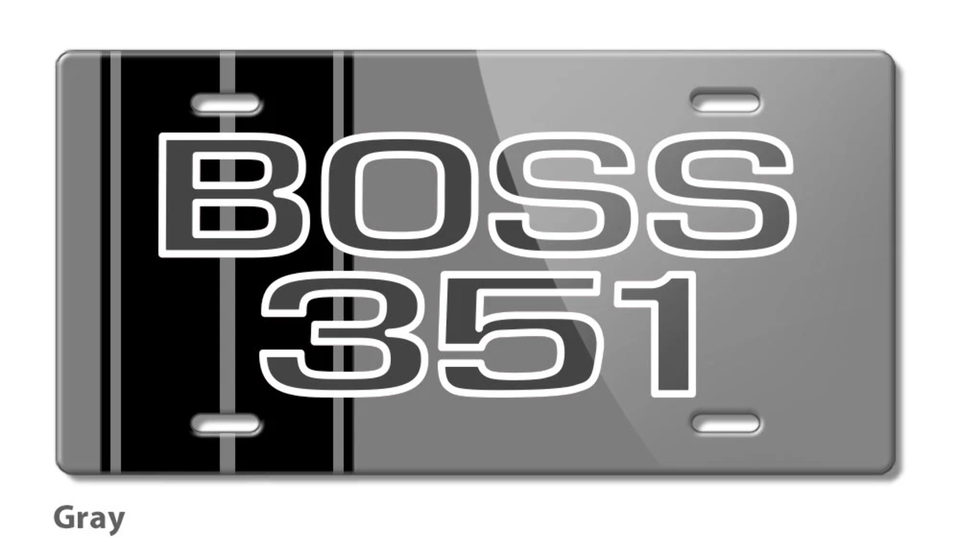 BOSS 351 c.i. V8 Engine Emblem 1971 Novelty License Plate - Aluminum ...