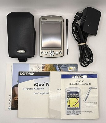 Garmin iQue M5 pocket PC GPS City Select NA Maps Power Cord Case ...