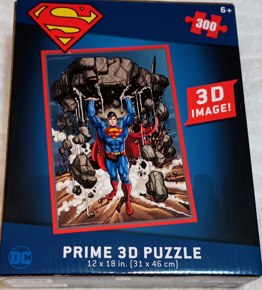 Prime 3D Puzzle-DC Comics Superman 3D Image 300 Pieces NEW Unopen BOX ...