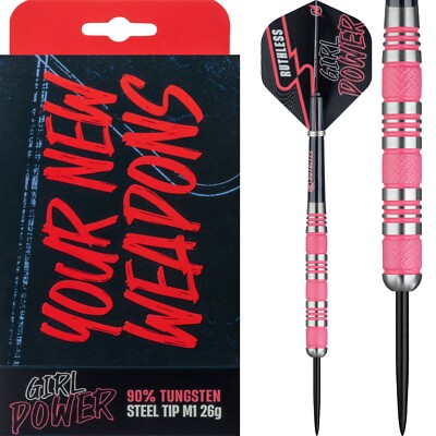 Ruthless | Girl Power Pink | Steel Tip Darts Set | Various Weights 24g ...