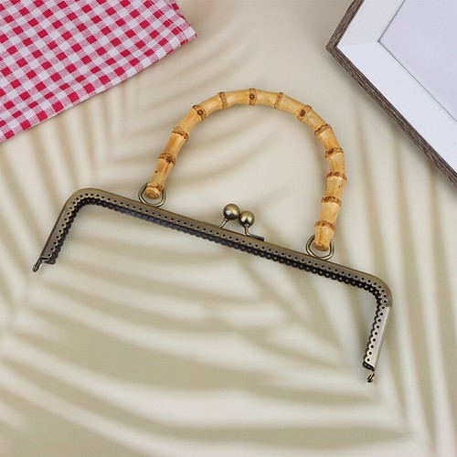 1Pc Metal Purse Bag Frame Kiss Clasp Lock With Bamboo Handle Clasps ...