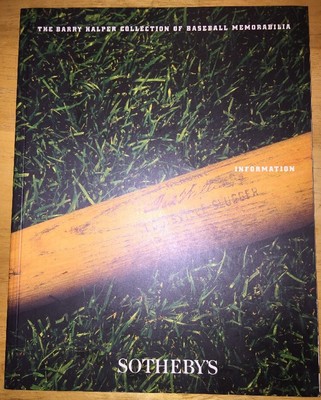 SOTHEBY'S THE BARRY HALPER COLLECTION OF BASEBALL MEMORABILIA ...