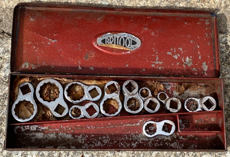 Vintage Britool AF Crowfoot Ring Wrench 1/2" Drive Socket Set in Case ...