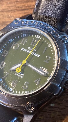 Mens SS Timex WR100m watch Expedition HUNTER GREEN DIAL runs,, (see ...