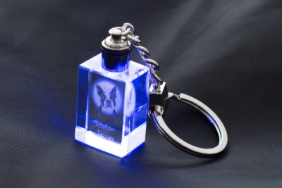 Boston Terrier, Dog Crystal Keyring, Keychain, High Quality, Crystal ...