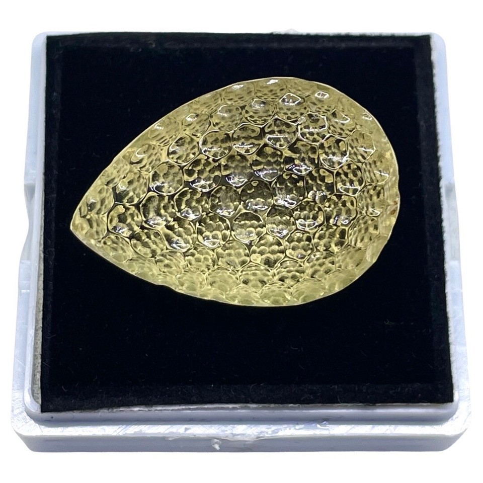 VVS 78.65 Cts Natural Citrine 34x24mm Pear Beehive Custom Cut Loose ...