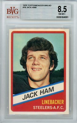 1976 Topps Football Wonder Bread #18 Jack Ham BVG 8.5 NM-MT+ Pittsburgh ...