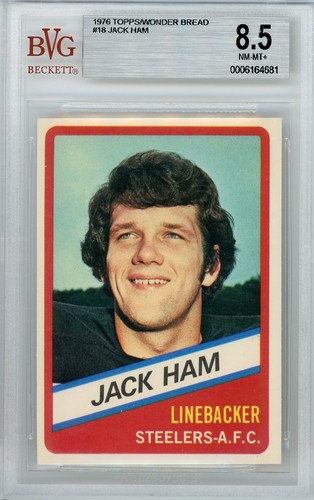 1976 Topps Football Wonder Bread #18 Jack Ham BVG 8.5 NM-MT+ Pittsburgh ...