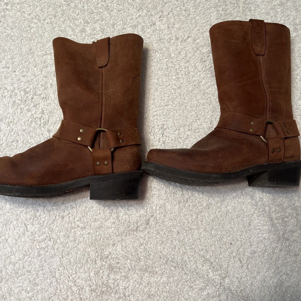 Dingo harness boots men’s size 9 1/2 leather square toe | eBay
