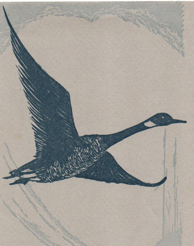 Vintage CANADA GOOSE Gwen FROSTIC Nature BIRD Print BIRTHDAY Greeting ...