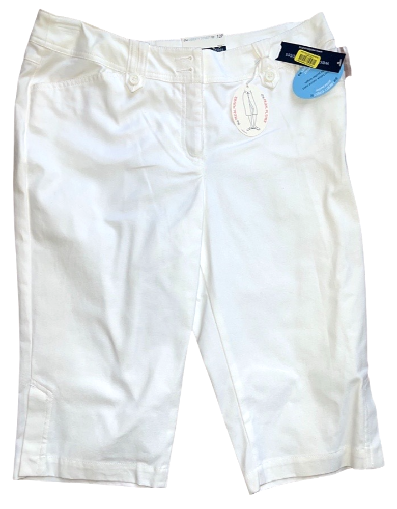 Westbound Petites 12P The Liberty Street Fit White Capris Clam Diggers ...