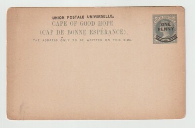POSTAL HISTORY CAPE OF GOOD HOPE POSTCARD BLUE OVERPRINTED ONE PENNY | eBay