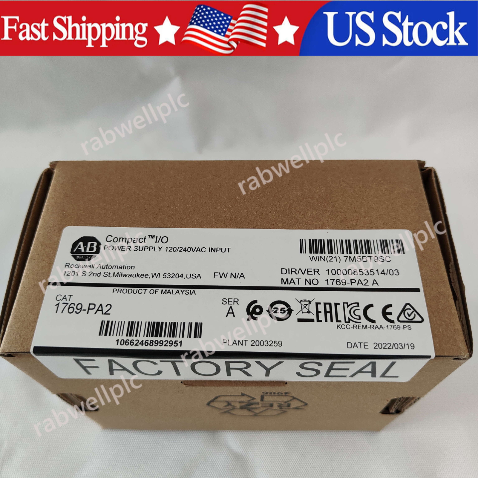 NEW Allen-Bradley 1769-PA2 CompactLogix AC Power Supply Factory Sealed ...