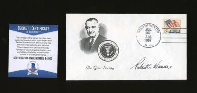 Robert C Weaver Historic SIGNED Autographed Secretary of Housing | eBay