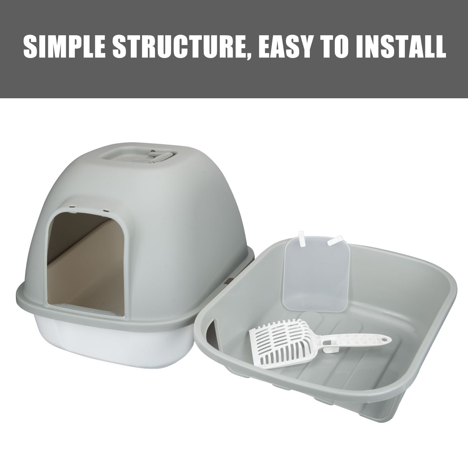 truepal Cat Litter Box Front Entry With Lid Fully Enclosed, Anti ...