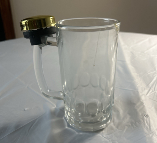 Novelty Beer Mug with Bell Glass Stein Gag Gift Barware Working Bell | eBay