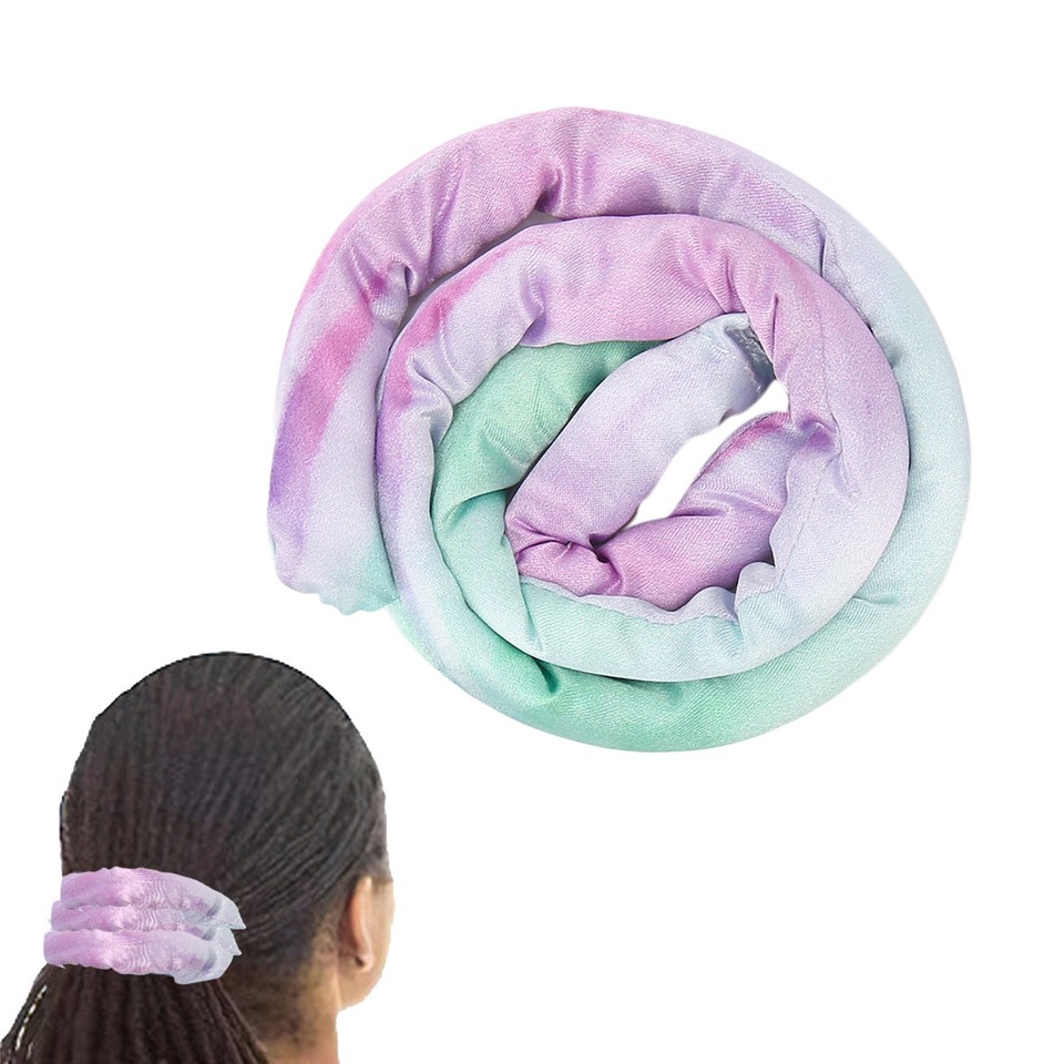 Spiral Lock Hair Bands Bendable Tie Dye Purple Long Dreadlock Ponytail ...
