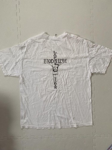 Cross Thug Life Embroidered White T-Shirt with Cross & Text, Used | eBay