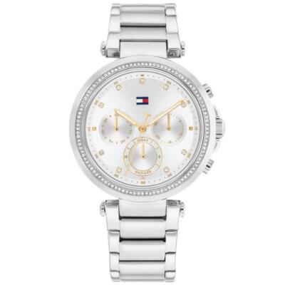 TOMMY HILFIGER 1782701 Armbanduhr für Damen, EMILY, Silber Weiß | eBay.de