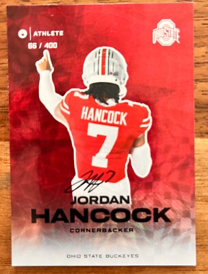 Jordan Hancock Autograph # 66/400 2023 ONIT Ohio State Buckeyes ...
