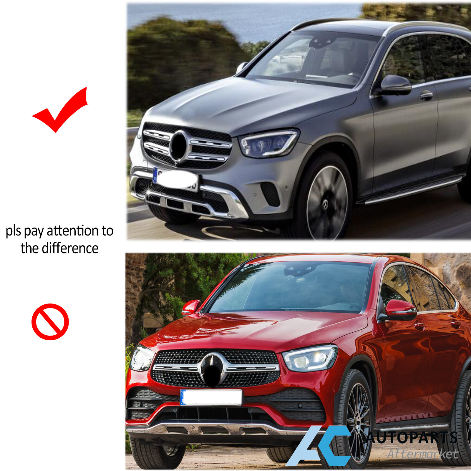 Chrome Diamond Sport Grill Front Bumper Grille for Mercedes X253 2020 ...