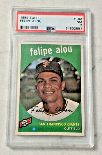 1959 TOPPS ROOKIE - #102 FELIPE ALOU - SAN FRANCISCO GIANTS. PSA NM 7 ...