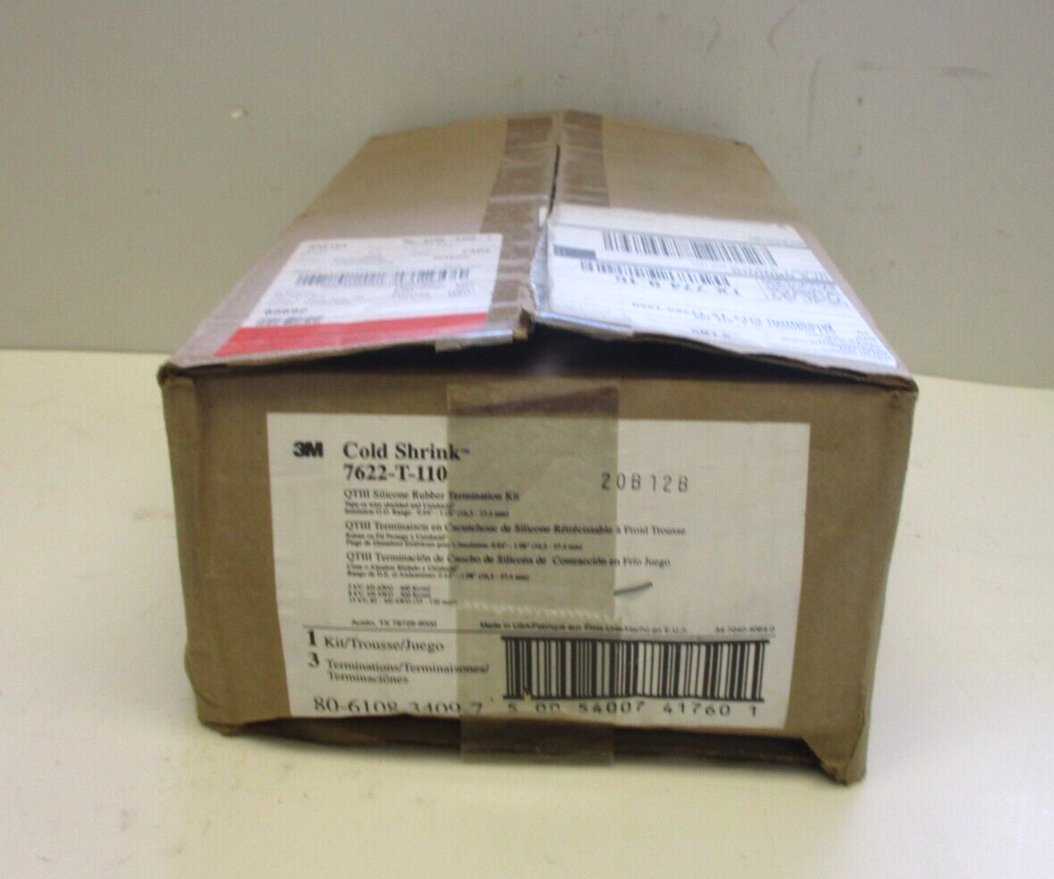 3M QTIII SILICONE TERMINATION KIT P/N:7622-T-110 3 TERMINATIONS COLD ...
