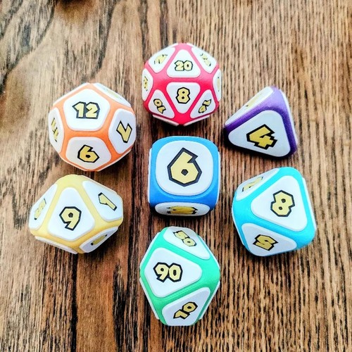 7 Pieces D4 D8 D10 D12 D20 Party Toys Table Games Math Teaching PVC ...