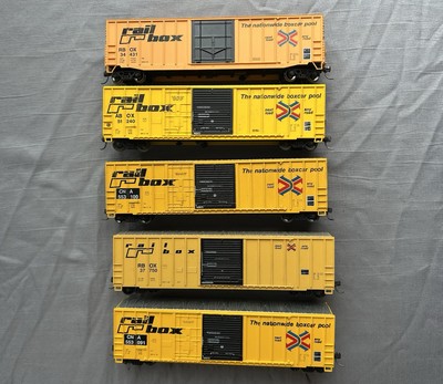 Lot Of 5 Assorted HO Scale 50 Foot Railbox Box Cars | eBay