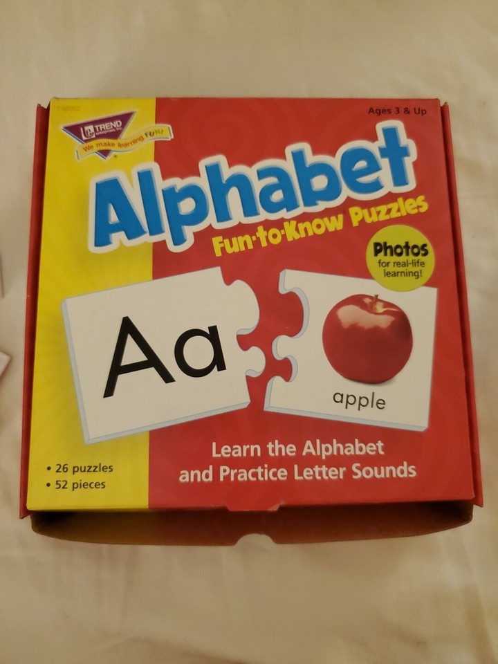 TREND Alphabet ABC Fun-To-Know Puzzles Letter Tiles Prek K Lot CVC ...
