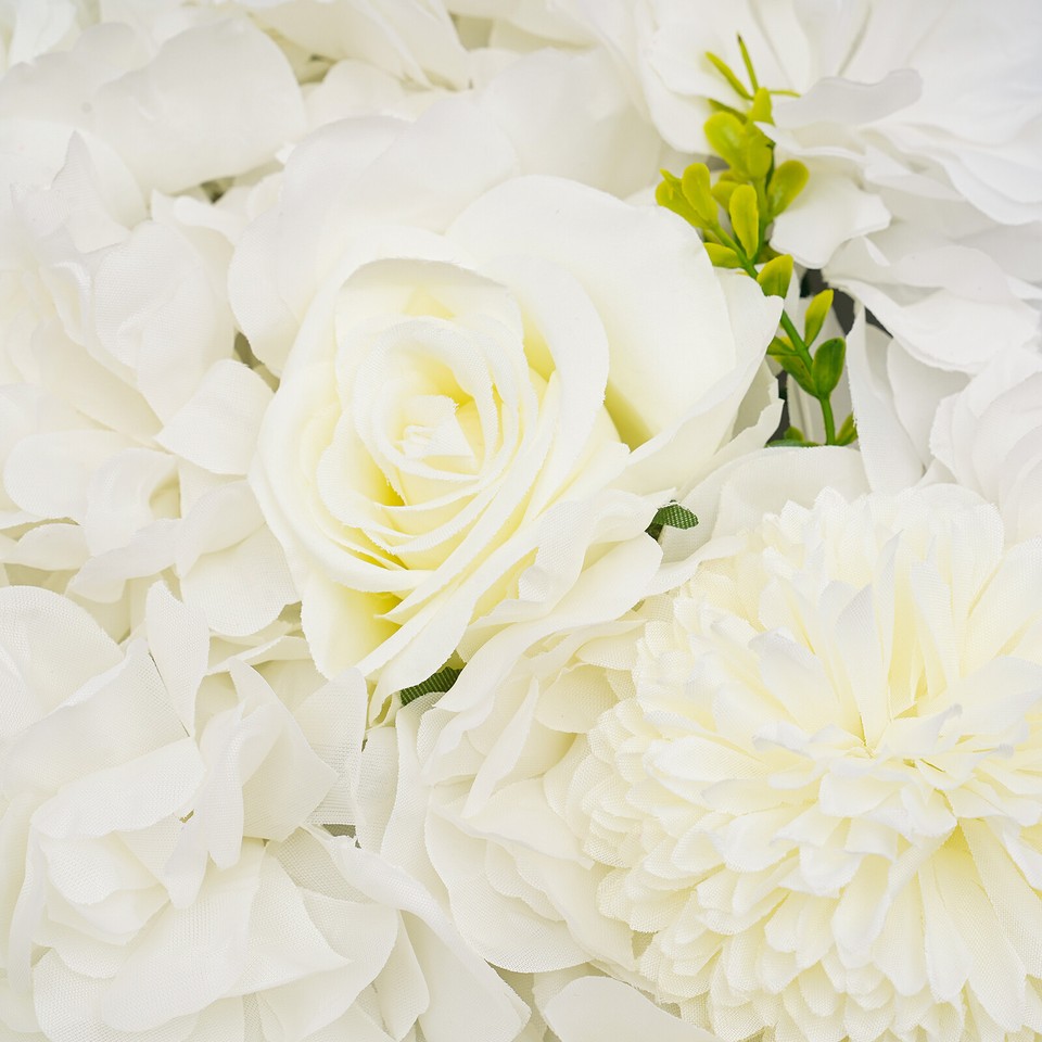 3D Flower Wall Panel-12pcs Artificial Flower Wall Background Silk Rose ...