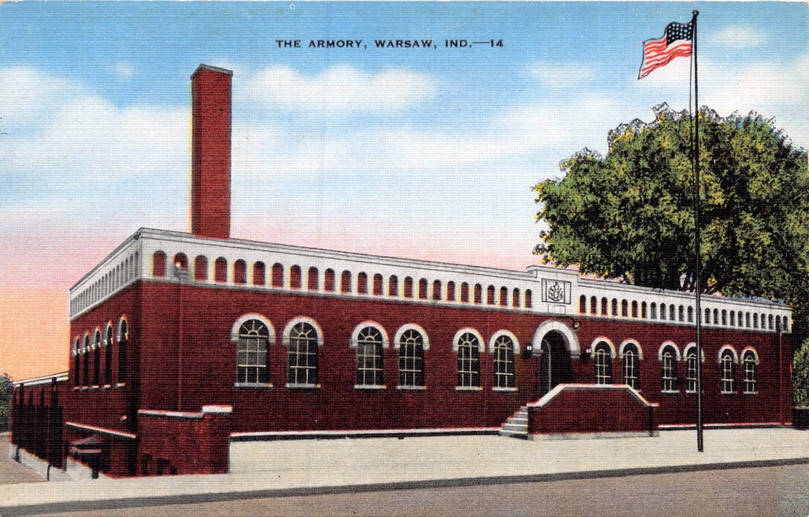 WARSAW INDIANA MILITARY ARMORY POSTCARD 1940s | eBay