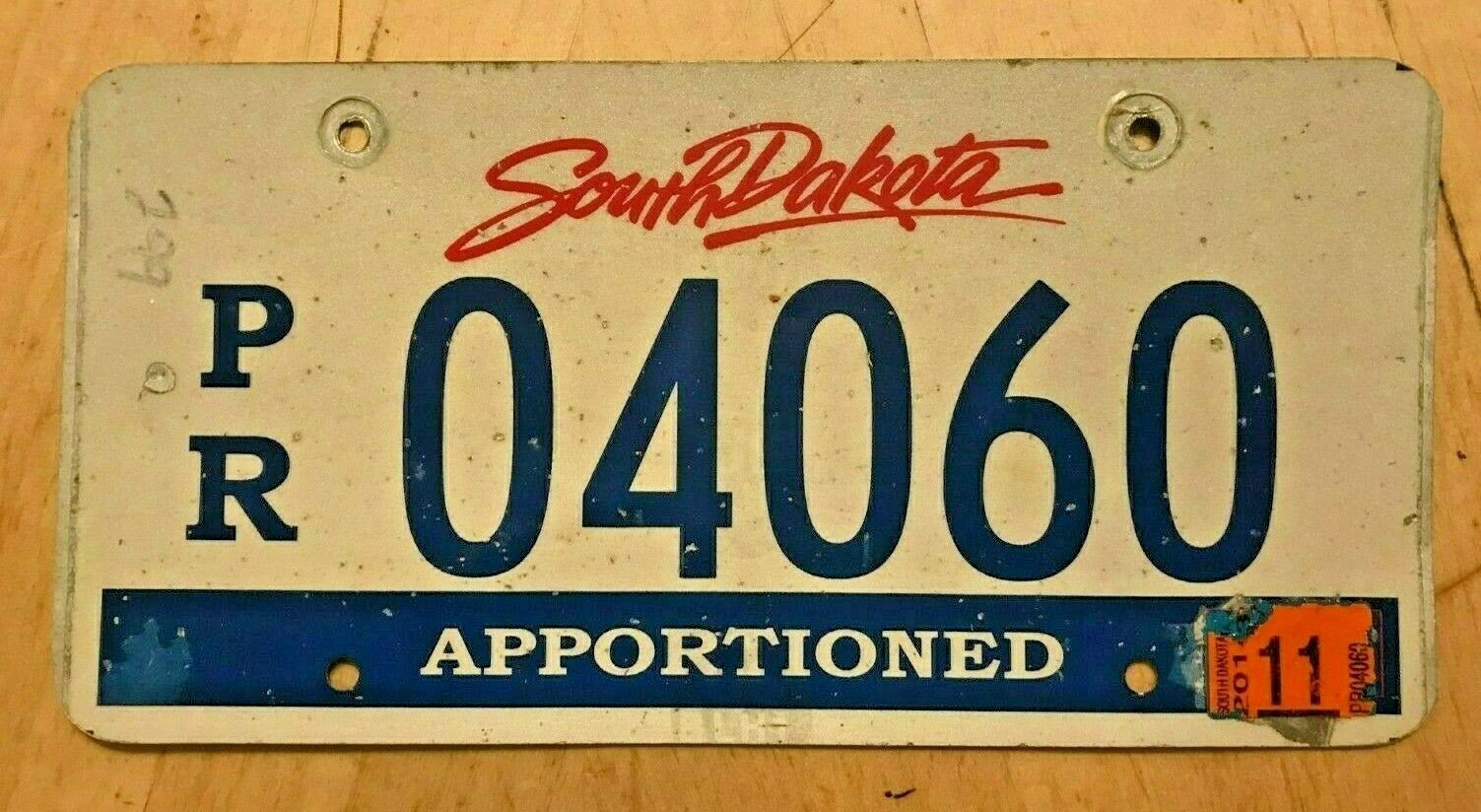 SOUTH DAKOTA PRO RATE APPORTIONED TRUCK TRAILER LICENSE PLATE " PR ...