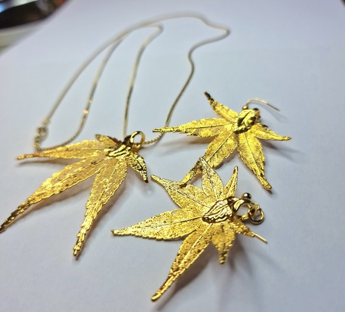 24K gold plated Maple Leave Jewelry set | eBay UK