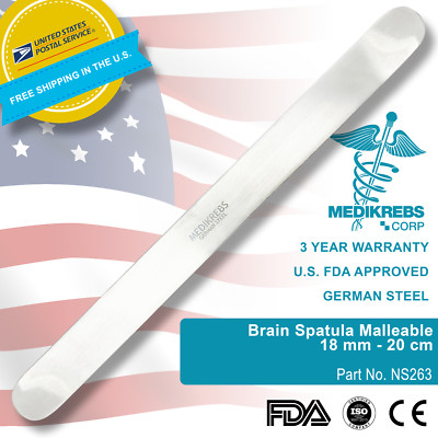 Brain Spatula Malleable 18 mm - 20 cm OR Grade German Steel Surgical ...