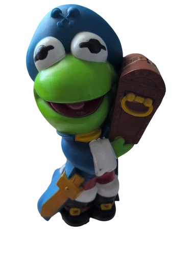 Vintage Henson Kermit The Frog Vinyl Bank Muppet Treasure Island Pirate ...