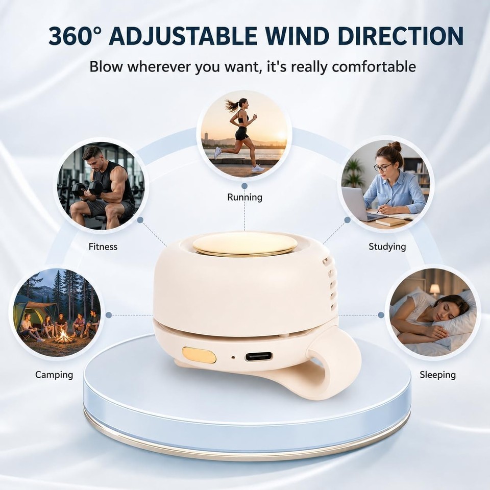 Small Clip Fan, USB Rechargeable Fan, 3 Speeds Clip-on Fans for Waist ...