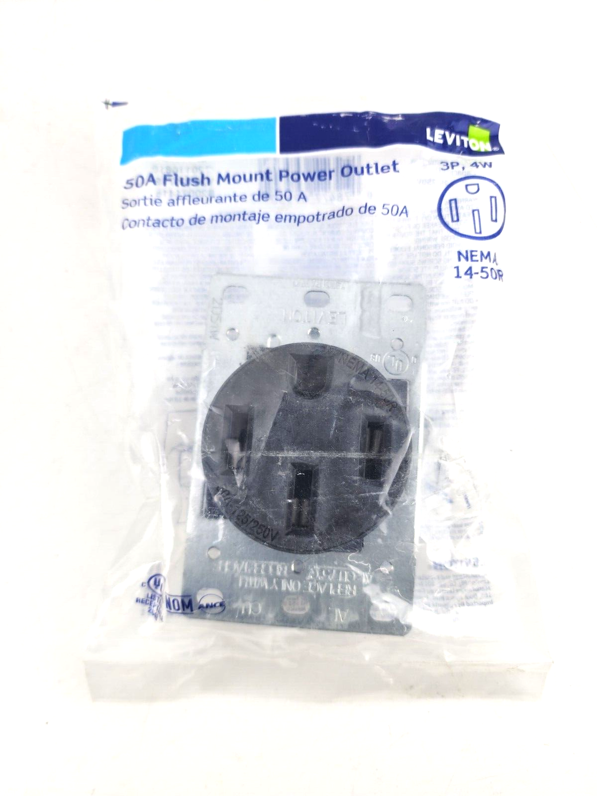 Leviton 279-S00 50 Amp 125/250V Nema 14-50R 3P 4W Flush Mounting | eBay