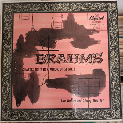 CAPITOL P 8163 GREEN BRAHMS QTET NO 2 OP 51 #2 *HOLLYWOOD STRING ...